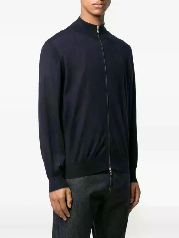 Brunello Cucinelli Zip-up Knit Cardigan - Blue