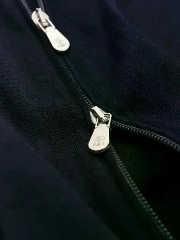 Brunello Cucinelli Zip-up Knit Cardigan - Blue