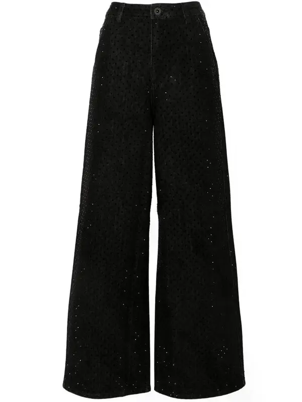 SELF-PORTRAIT Rhinestone-embellished Straight Leg Jeans