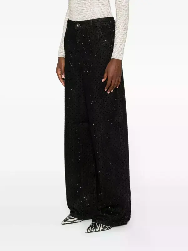 SELF-PORTRAIT Rhinestone-embellished Straight Leg Jeans