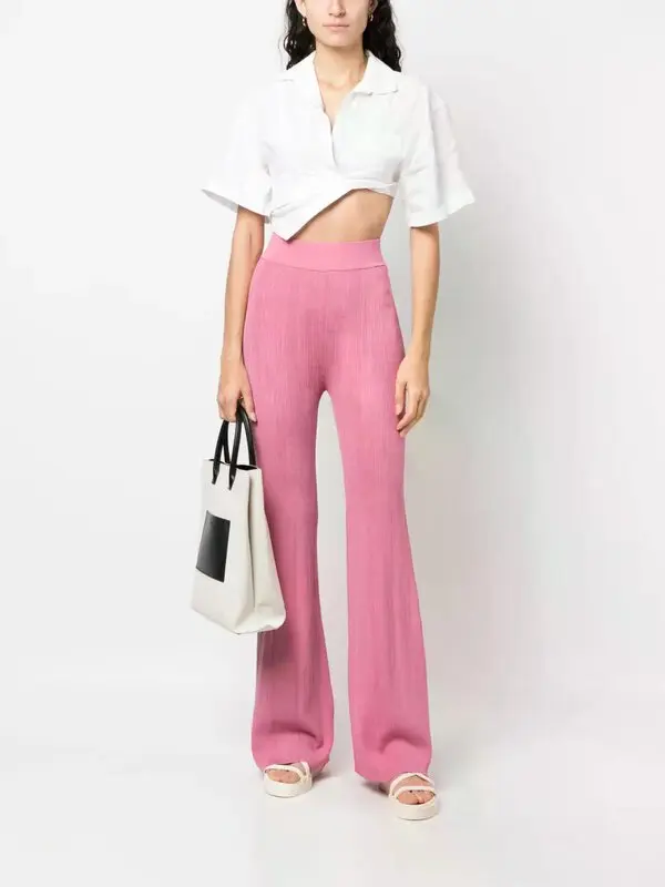 Remain Birger Christensen Ribbed Knit Flared Trousers