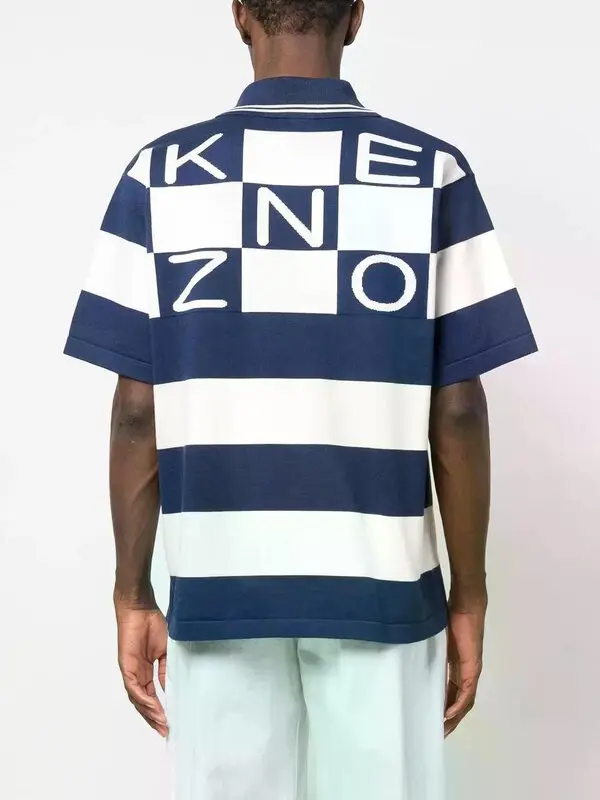 Kenzo Embroidered Logo Striped Polo Shirt