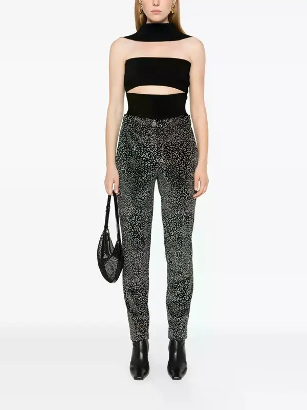 GENNY Animalier Velvet Trousers