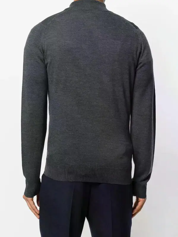John Smedley Merino Wool Zip-neck Jumper - Grey