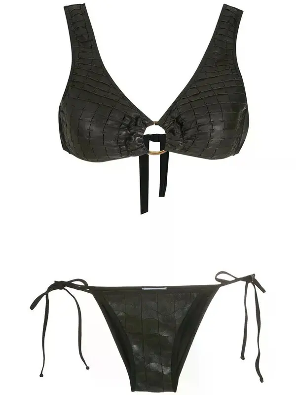 AMIR SLAMA Textured Triangle Bikini Set