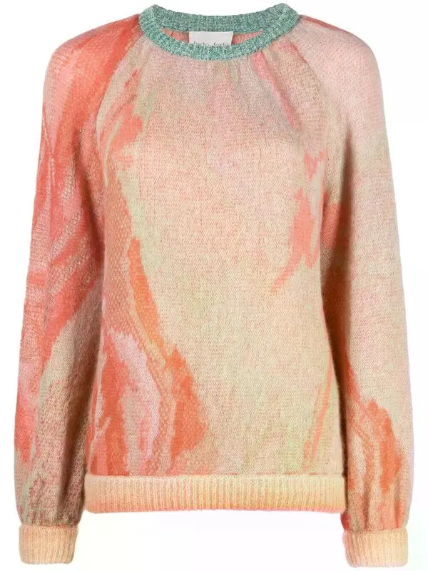 FORTE_FORTE Alpaca Wool Faded Effect Jumper