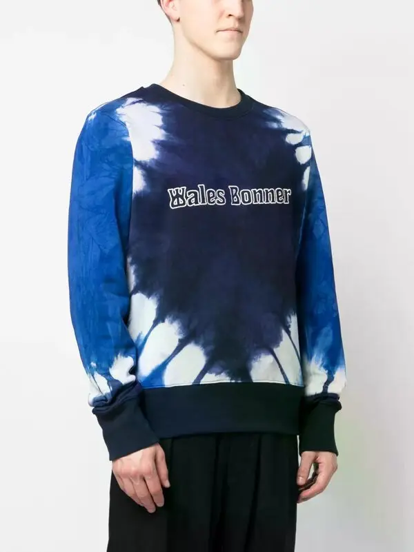 WALES BONNER Tie-dye Logo-embroidered Sweatshirt