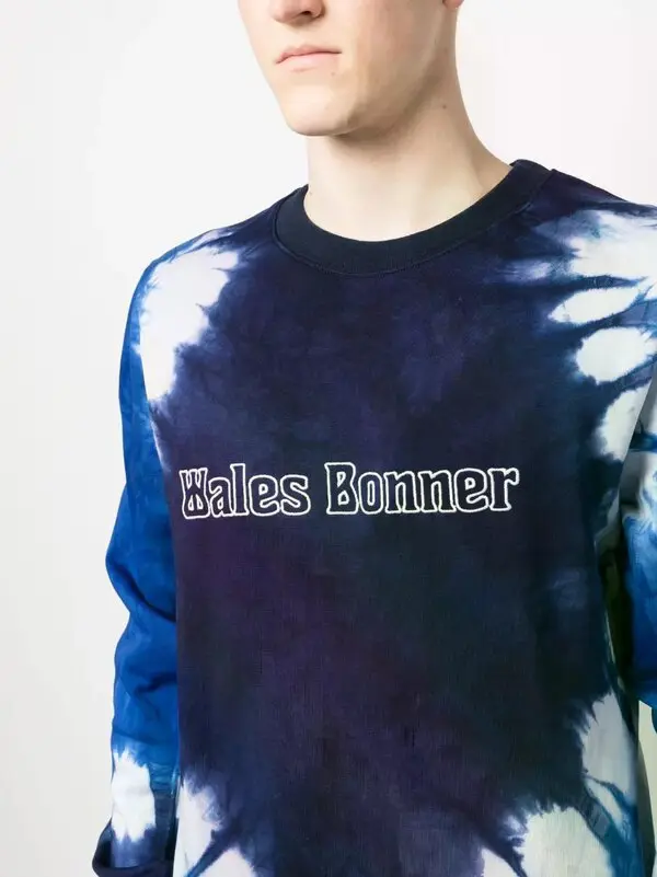 WALES BONNER Tie-dye Logo-embroidered Sweatshirt