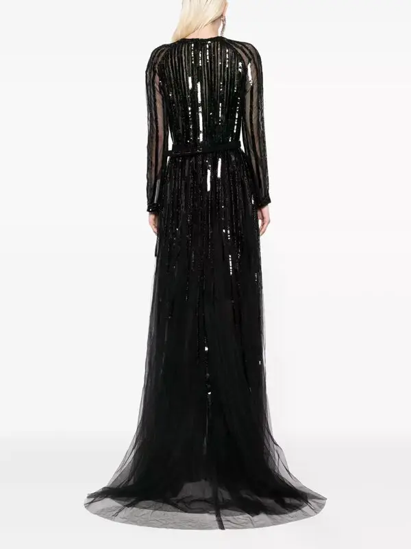 SAIID KOBEISY Sequin Long Dress - Black