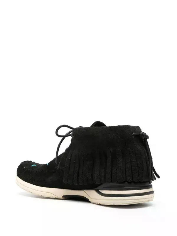 Visvim Shaman-folk Fringed Ankle Boots - Black