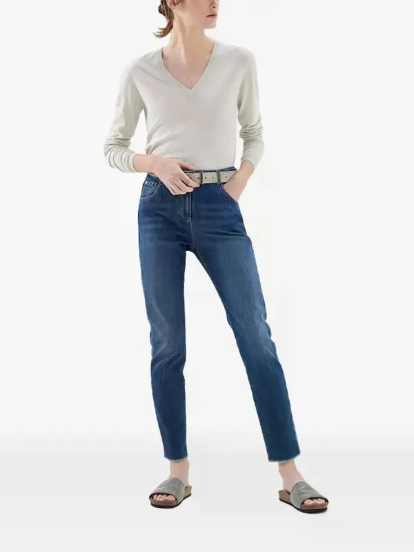 Brunello Cucinelli Cashmere-blend V-neck Jumper - Neutrals