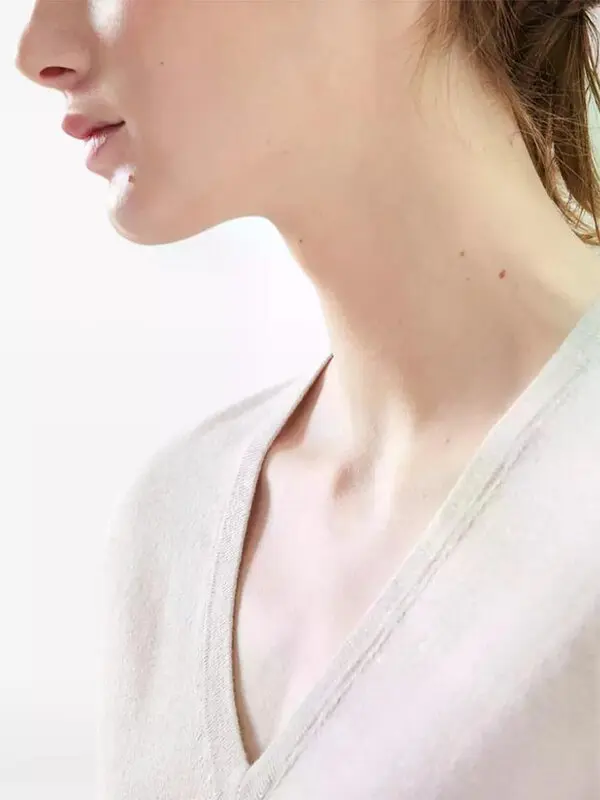 Brunello Cucinelli Cashmere-blend V-neck Jumper - Neutrals