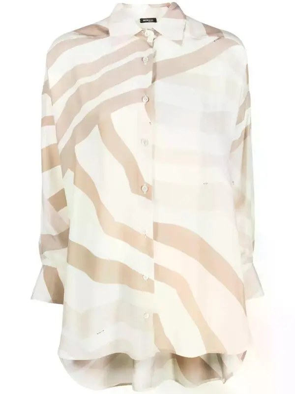 Kiton Abstract-print Long-sleeve Shirt