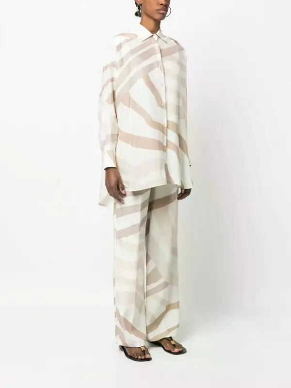 Kiton Abstract-print Long-sleeve Shirt