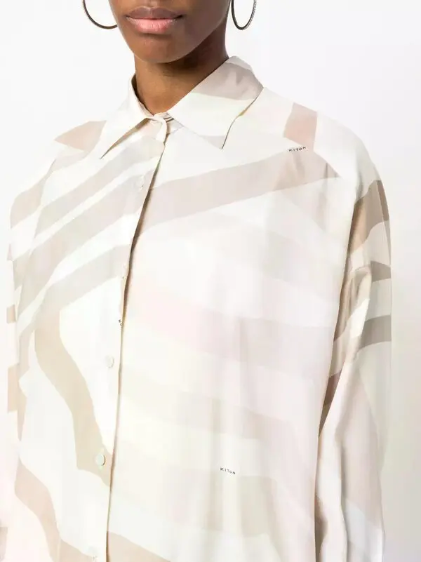 Kiton Abstract-print Long-sleeve Shirt