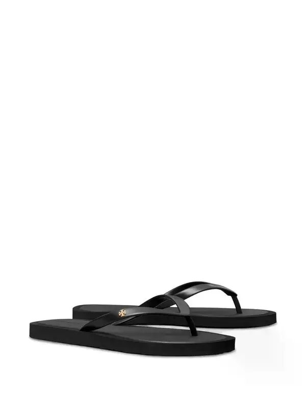 Tory Burch Kira Flip Flops With Logo Detail - Black