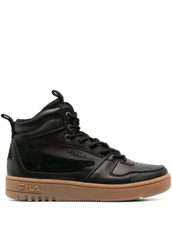 FILA Leather Embossed-logo High-top Sneakers