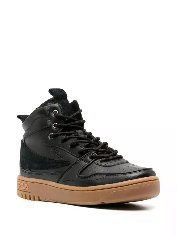 FILA Leather Embossed-logo High-top Sneakers