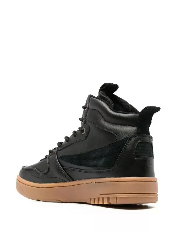 FILA Leather Embossed-logo High-top Sneakers