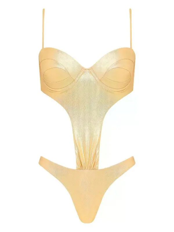 AMIR SLAMA Cut-out One-piece Swimsuit - Gold