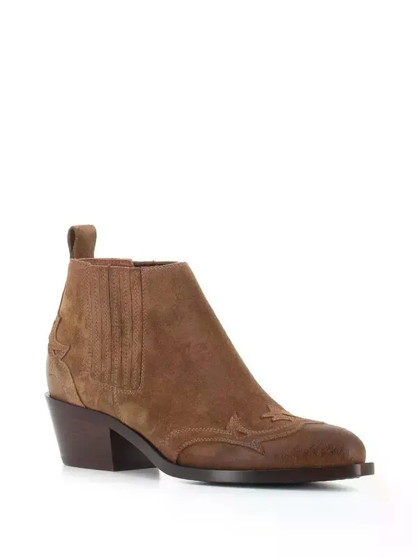 Sartore Suede Cuban Heel Boots - Neutrals