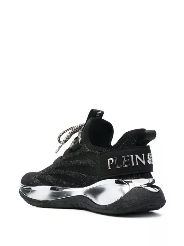 PLEIN SPORT Metallic-logo Sneakers - Black