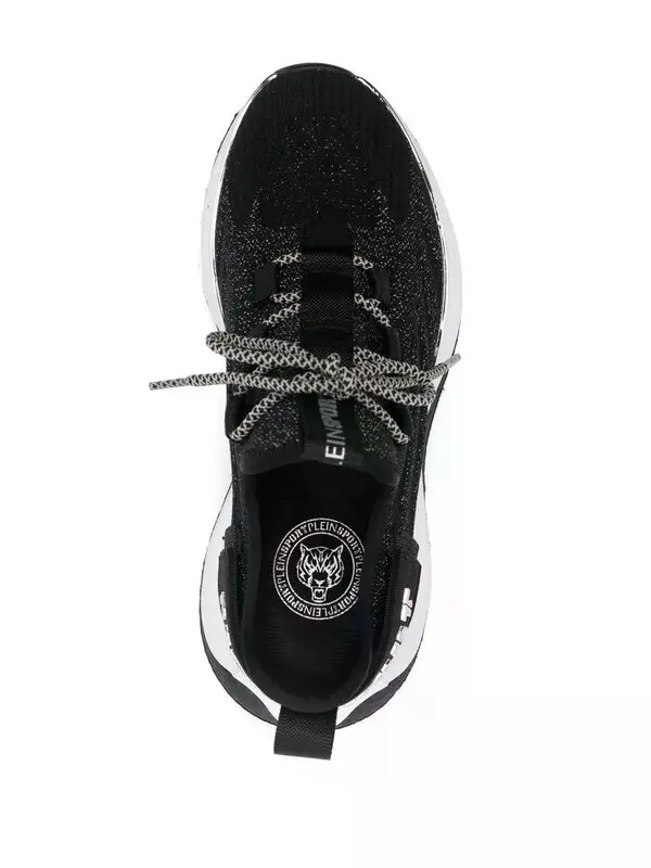 PLEIN SPORT Metallic-logo Sneakers - Black
