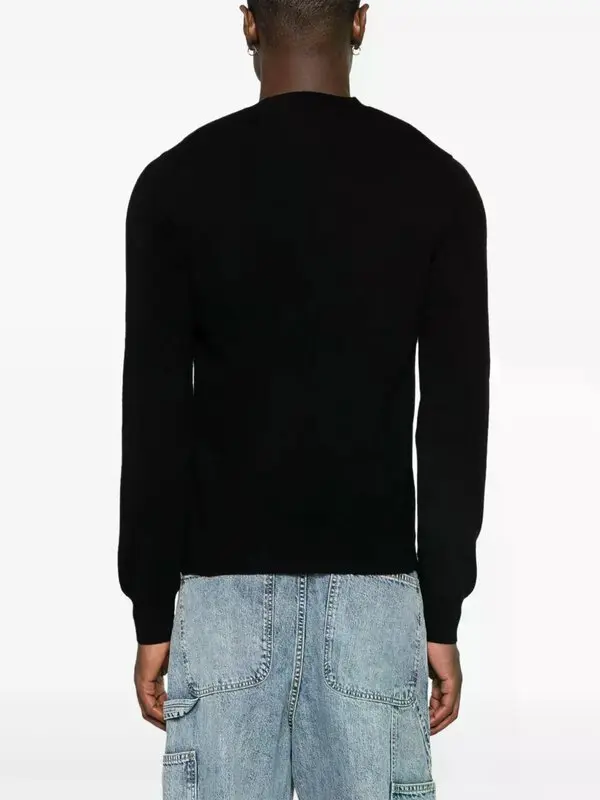 Play Comme Des Garcon Heart-patch Wool Jumper - Black