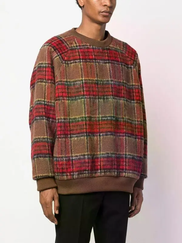 Undercover Plaid Check Pattern Sweatshirt
