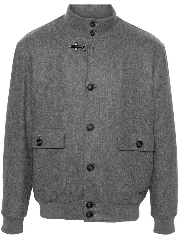 FAY Wool Bomber Jacket - Grey
