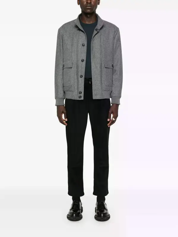 FAY Wool Bomber Jacket - Grey