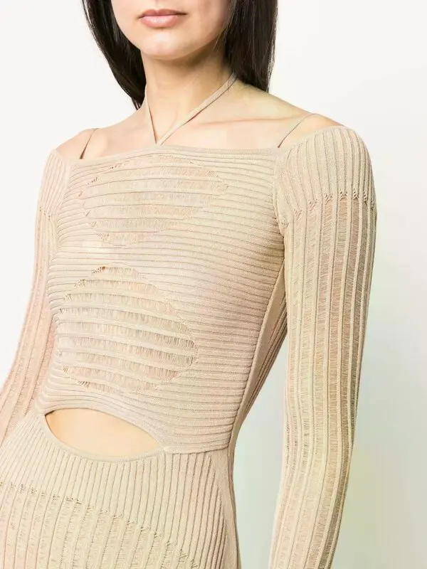 ANDREĀDAMO Ribbed-knit Mini Dress