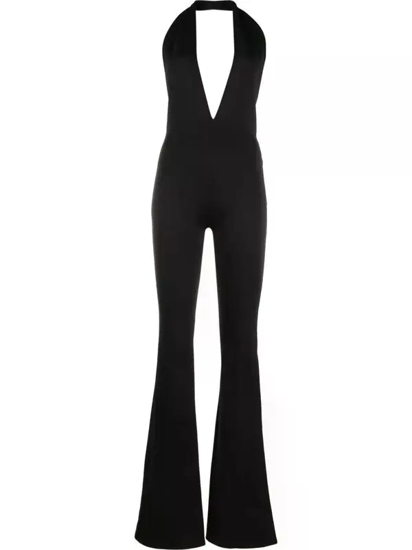 Alchemy Fashions Plunging V-neck Jumpsuit - Black