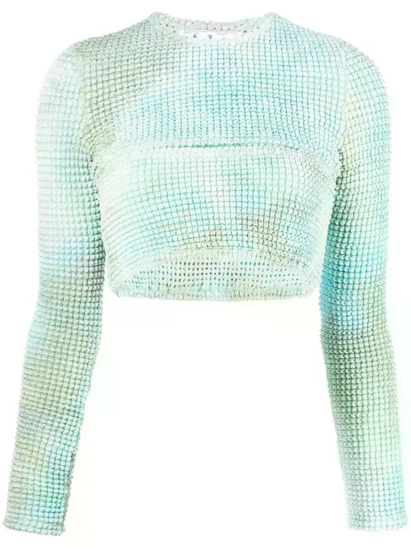 Off-White Double Tie-dye Cut-out Top