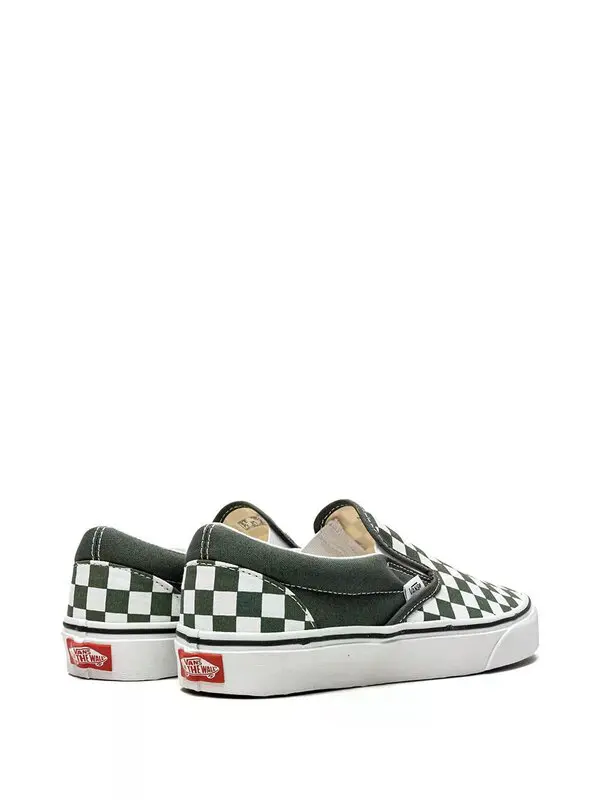 VANS Classic Slip-on Checkerboard Sneakers - Green