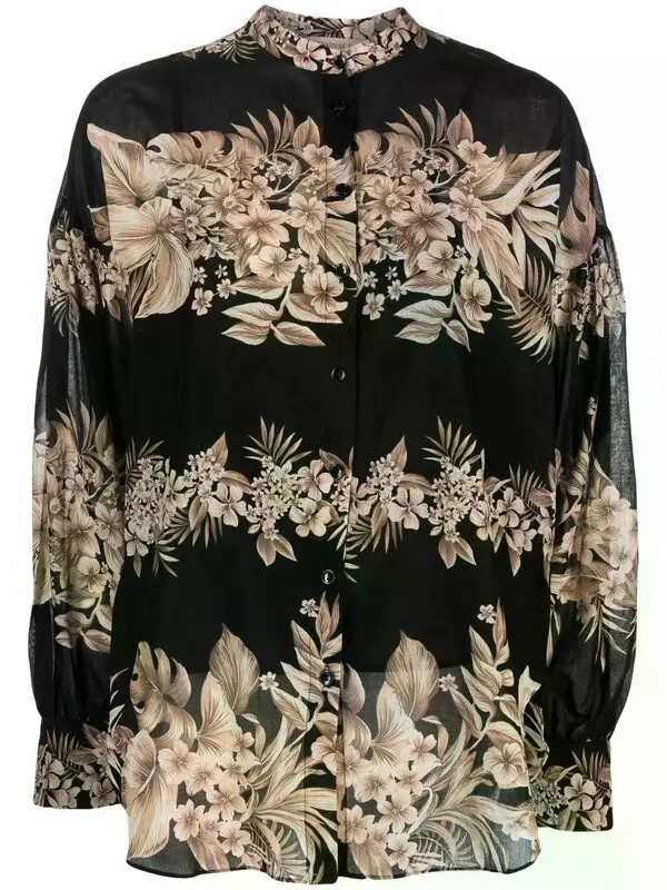 TWINSET Floral Print Shirt - Black