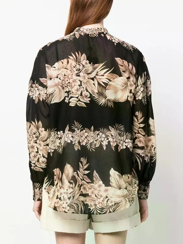 TWINSET Floral Print Shirt - Black