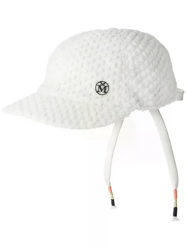 MAISON MICHEL Gareth Tie-fastening Cap - White