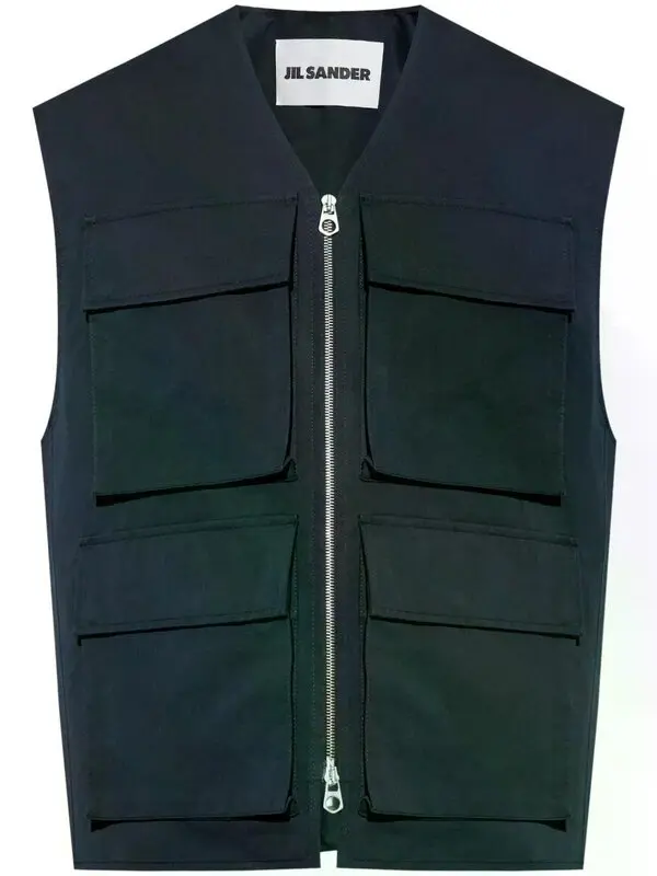 JIL SANDER Four-pocket Gilet - Black