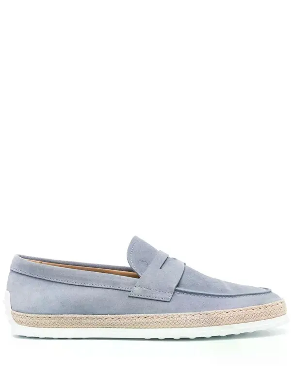 TOD'S Penny Slot Suede Loafers - Blue