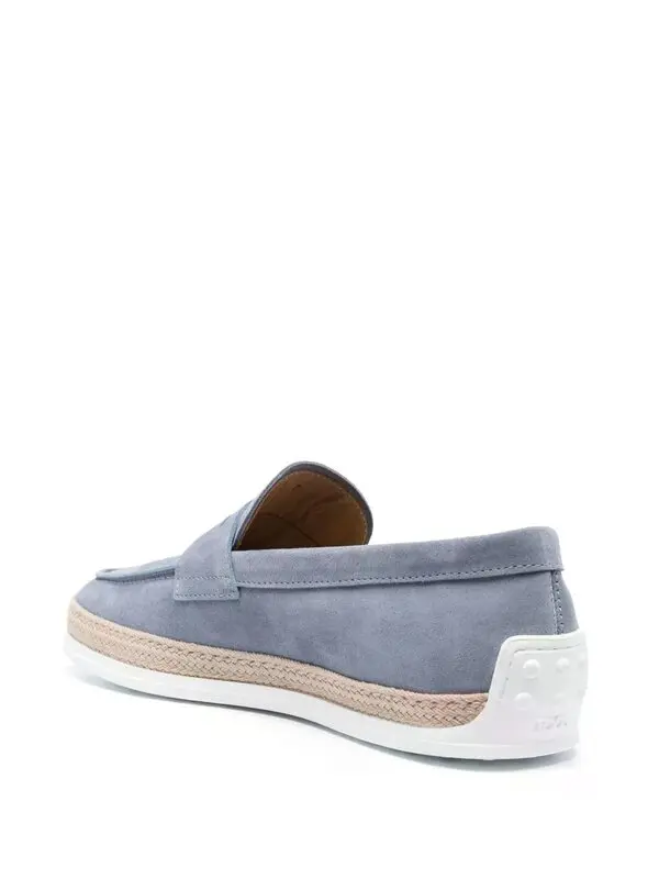 TOD'S Penny Slot Suede Loafers - Blue