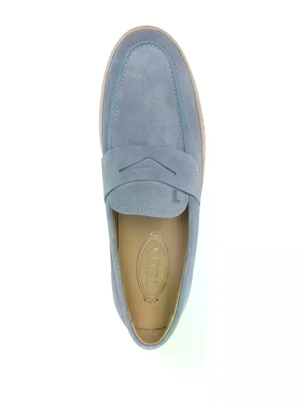 TOD'S Penny Slot Suede Loafers - Blue