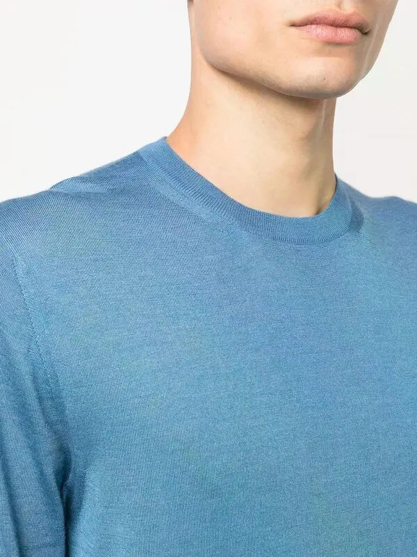 Fedeli Crew Neck Jumper - Blue