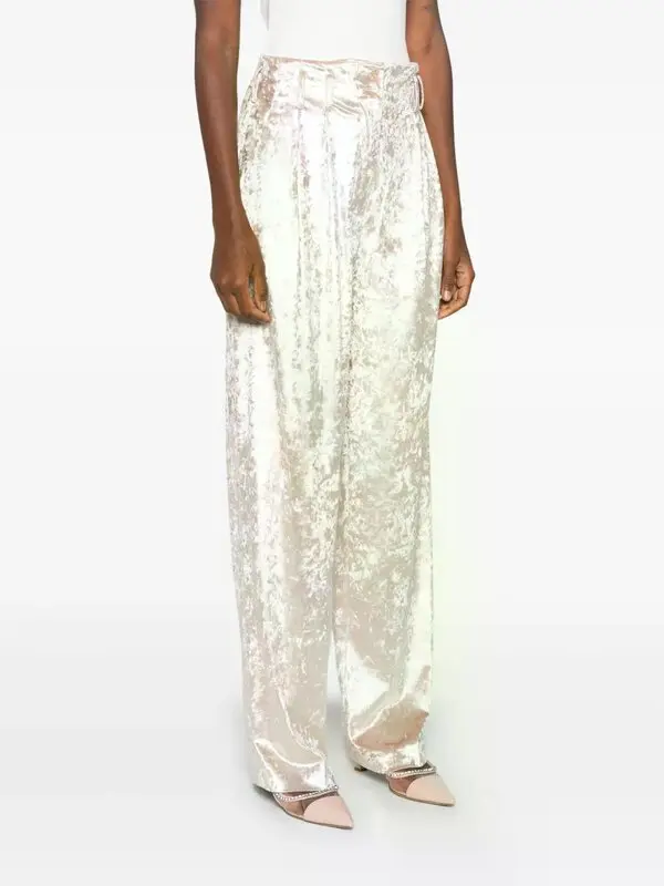 GENNY Velour Straight-leg Trousers