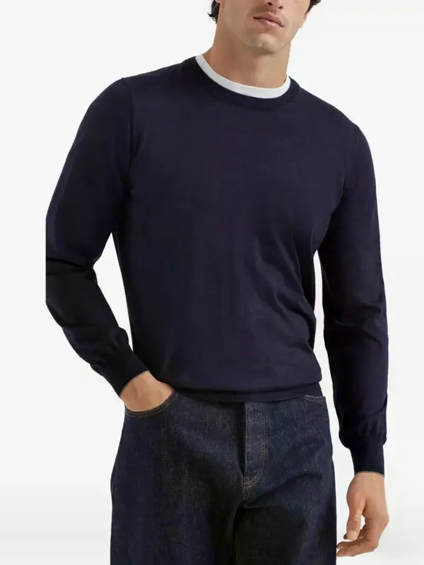 Brunello Cucinelli Crew-neck Long-sleeve Sweater