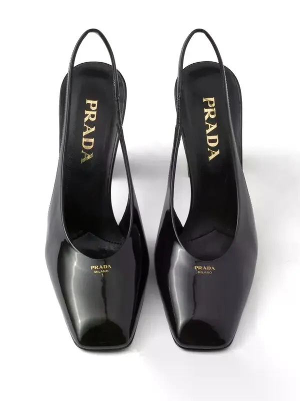 Prada 85mm Leather Slingback Pumps
