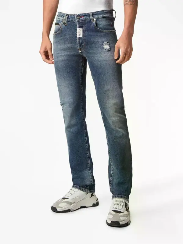 Philipp Plein Logo-patch Straight-leg Jeans