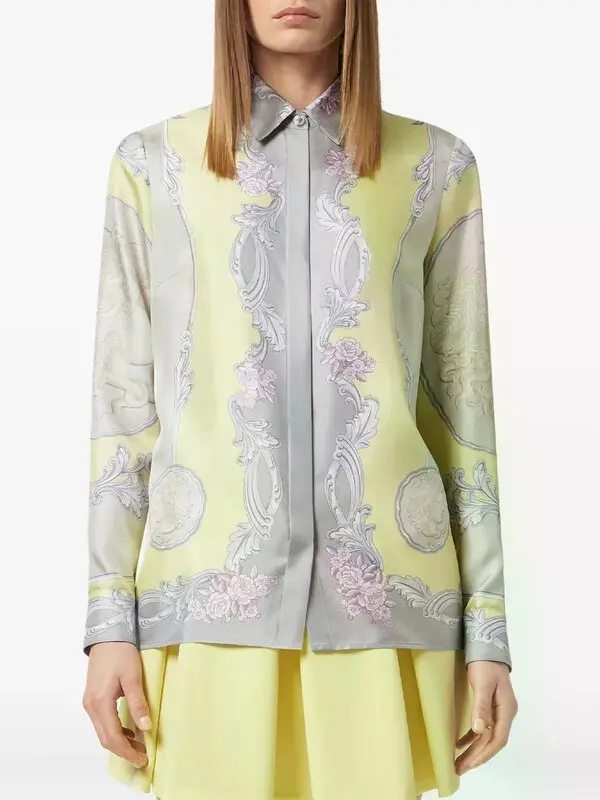 Versace Cameo Silk Shirt - Yellow