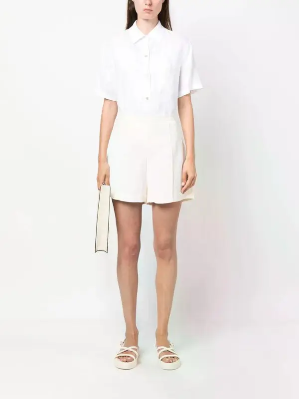 Vince High-waisted Pressed-crease Shorts