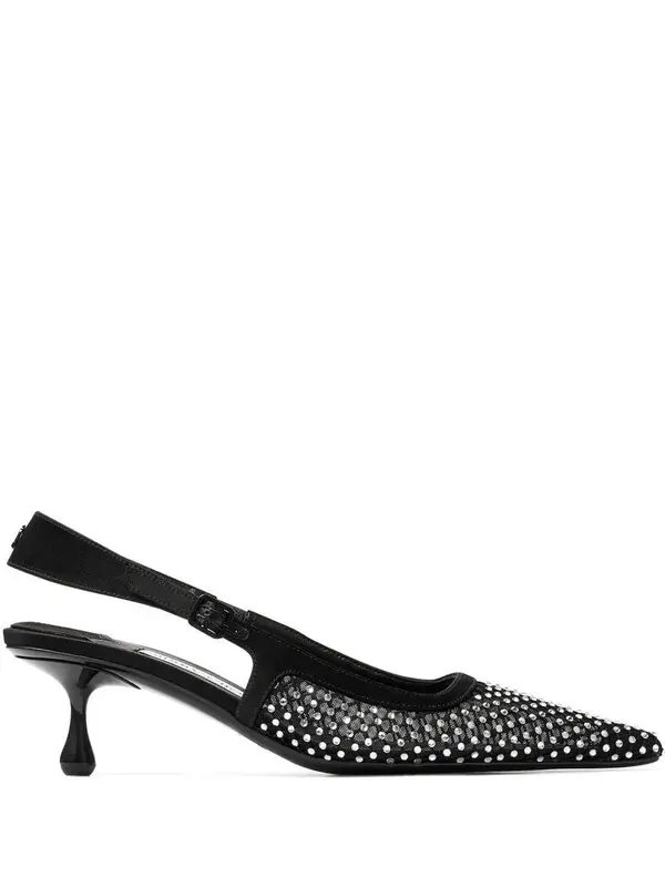 JIMMY CHOO Amel 50mm Crystal-embellished Slingback Pumps
